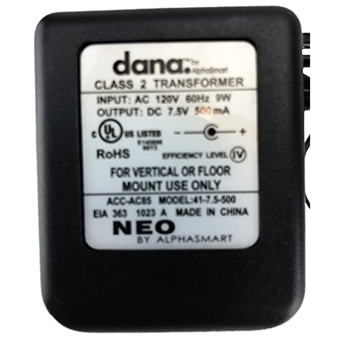 Transformer ACC-AC85 41-7.5-500 7.5V 500mA AC/DC Adapter