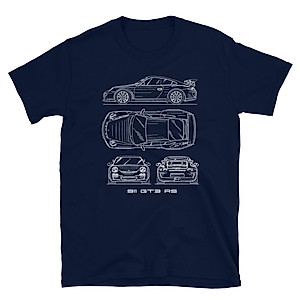911 Mens T-shirt GT3 RS Racing Sports Car Luxury Tee Shirt Vintage Design Fast Navy XL 161