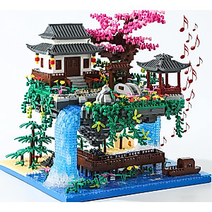Cherry Blossom Tree Building Set with Gift Box, Original Music Cherry Blossom Tree House(type :symphony), Japanese Sakura Tree House Lights Building Kit（3220 Pcs, Cherry Bonsai Tree Building Set.