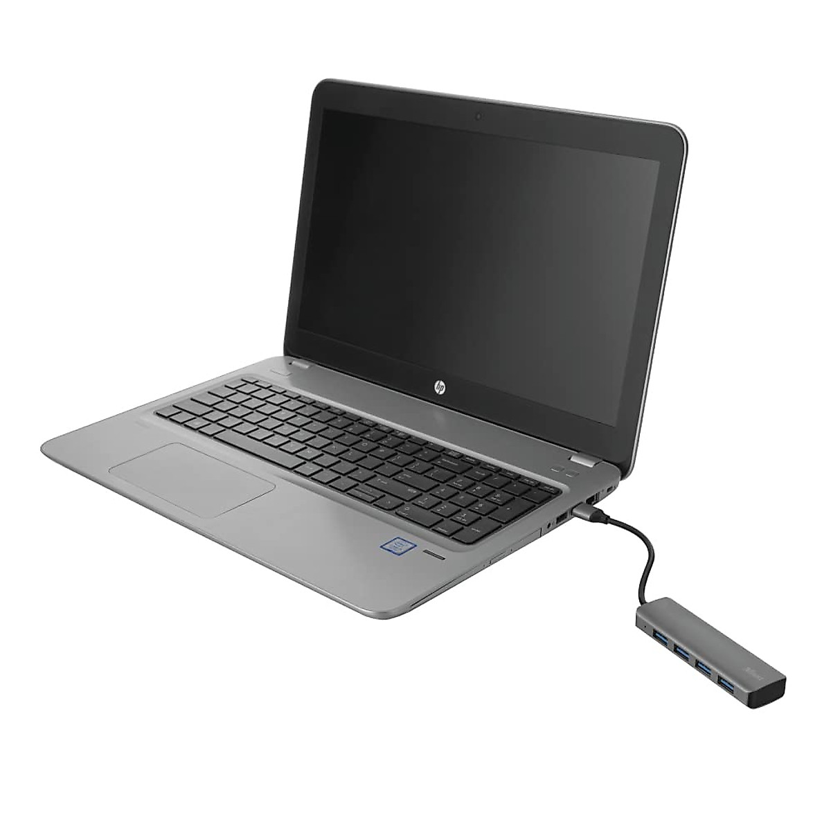 Trust Halyx 4 Port USB 3.2 Gen1 Hub, Extra USB-A Ports, 5 Gbps Data Transfer Speed, Hub for PC, Laptop, Computer with USB-A Port, Compact Hub, Widows, Mac, Chrome - Grey