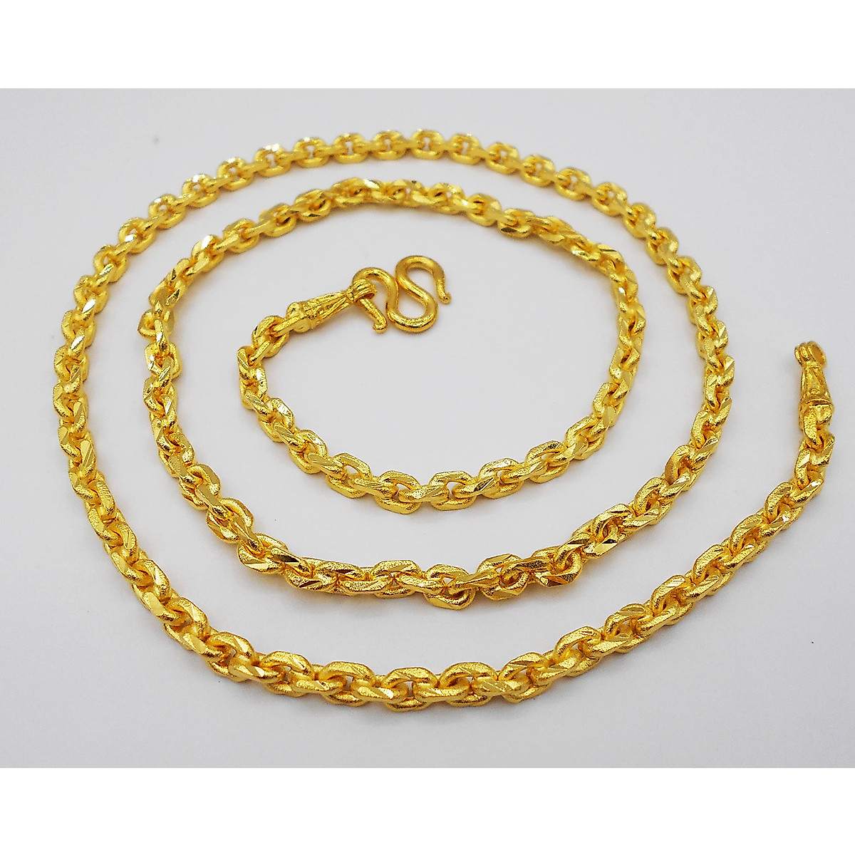 arrawana77 Men's, Women Classic Chain 22k 23k 24k Thai Baht Gold GP Necklace 26 Inch 5 mm 40 Grams Jewelry