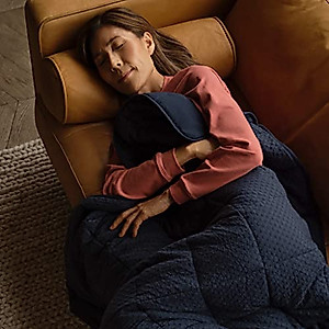 Brooklinen Textured Cotton Weighted Blanket, Deep Navy, Twin