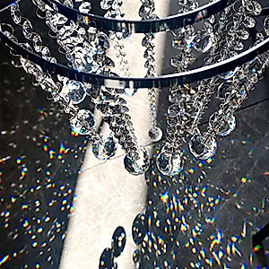 longsheng Chandelier Wind Chimes Shape Clear Crystal Prisms Balls Beads Hanging Suncatcher Pendant Garden Outdoor Home Decor Gifts
