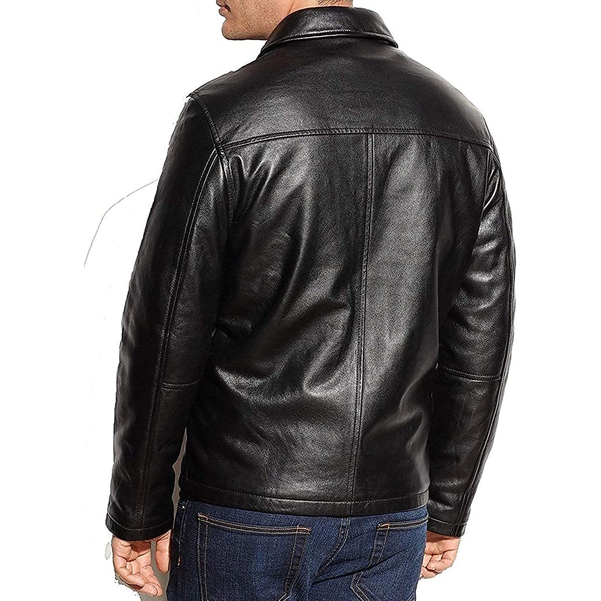 Men's Genuine Leather jacket men Classic Biker Style Jacket | lambskin leather jacket men (XL)