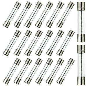 BOJACK T2AL250V 6x30 mm 2 A 250 V Slow Blow Fuses 2 amp 250 Volt 0.24 x 1.18 Inch Glass Tube Time-delay Fuses (Pack of 20)