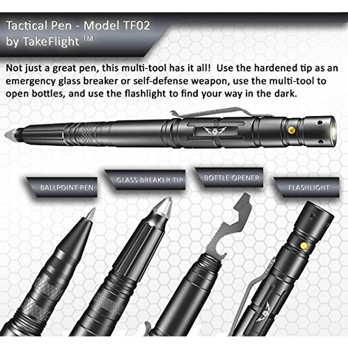 Tactical Pen Gifts for Men – Fathers Day Gift for Dad | LED Tactical Flashlight Multitool for EDC Gear – Cool Gadgets, Tactical Gear, Military Gear, Groomsmen Gifts for Men that Have Everything