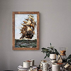 11x17 Frame Vintage Brown Smooth Molding 11x17 Poster Frame, Photo Frame for Wall Hanging, 3 Pack