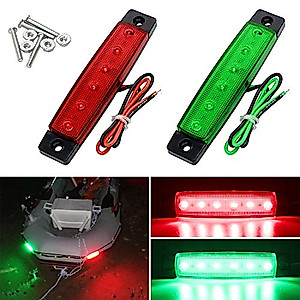 Shangyuan Navigation Lights, Led Stern Lights, Marine Strip Lights for Boat Lights Bow and Stern, Kayak Lights, DC 12V 2PCS (Red and Green)