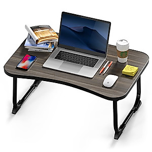 MIIRR Foldable Lap Desks for Laptop, 23.6 inch Laptop Tray Table, Portable Bed Tray Table, Laptop Desk for Working, Writing and Eating (Black)