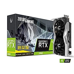 ZOTAC Gaming GeForce RTX 2060 Twin Fan 6GB GDDR6 192-bit Gaming Graphics Card, Super Compact, IceStorm 2.0, ZT-T20600F-10M
