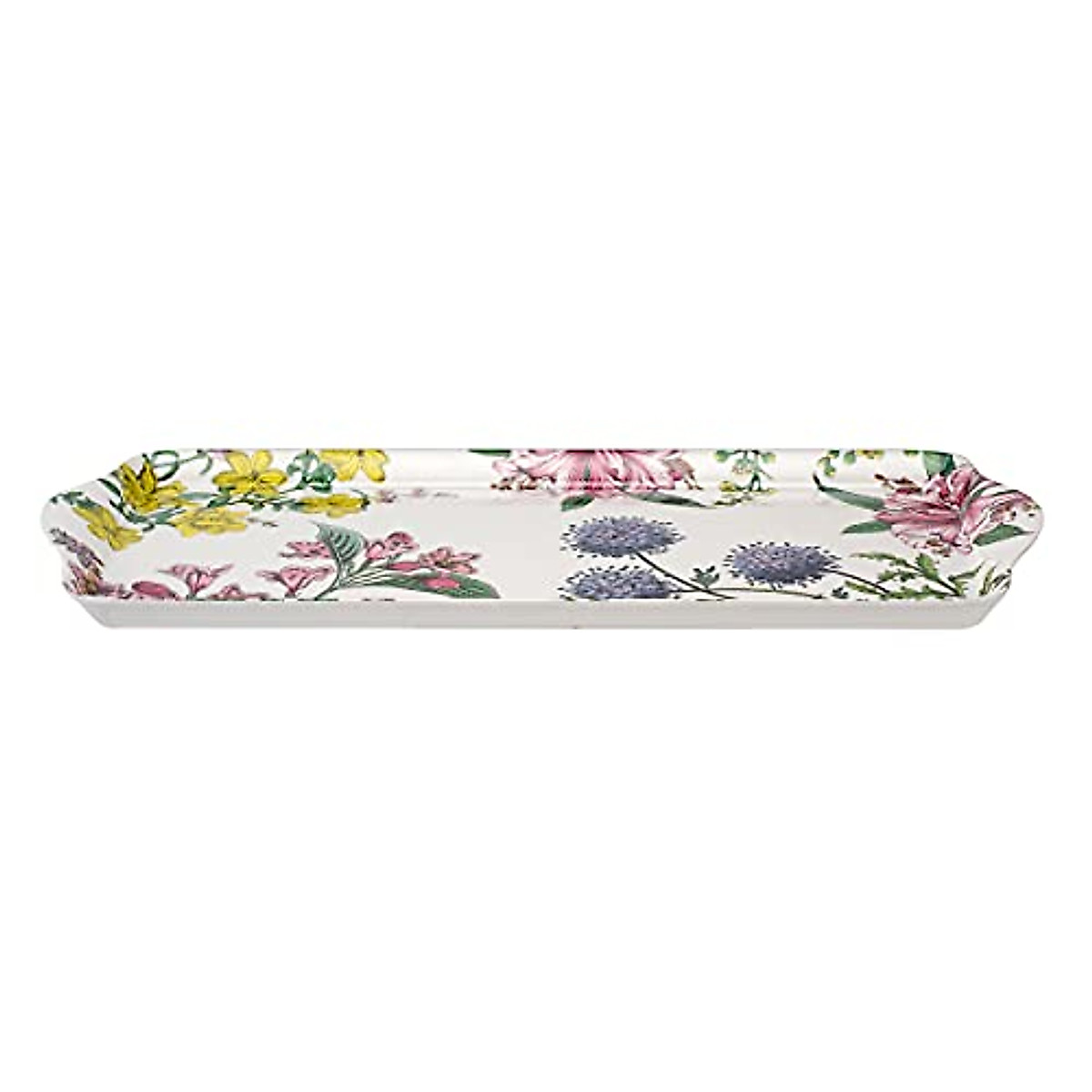 Pimpernel Stafford Blooms Collection Sandwich Tray | Serving Platter | Crudité and Appetizer Tray | Made of Melamine | Measures 15.1" x 6.5" | Dishwasher Safe