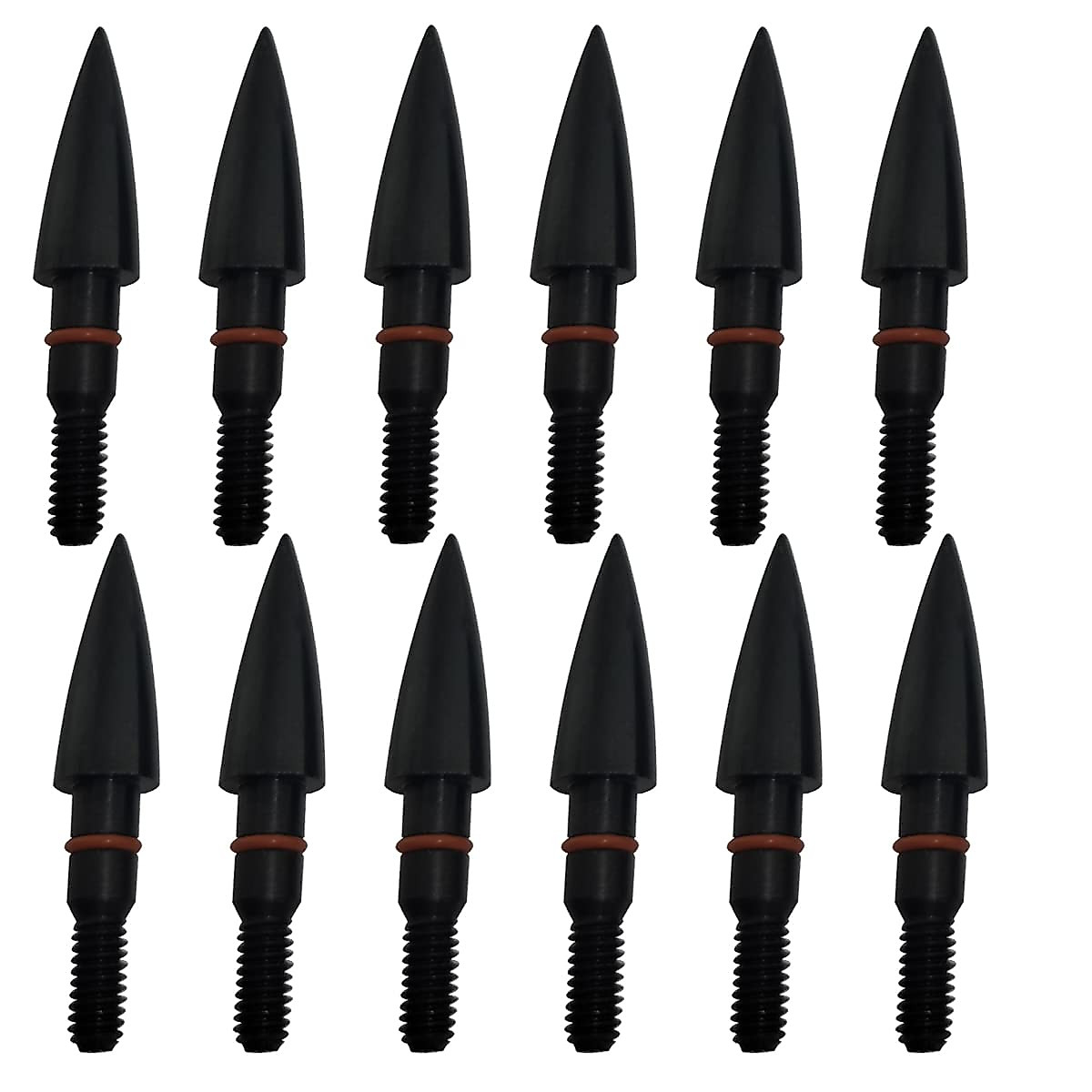 100/125/150/200 Grains Archery Field Points Practice Field Tips, Archery Target Practice Hunting Arrow Tip for Recurve, Compound Bow Crossbow, Steel Screw in Broadheads 12 PCS (5/16″-100grains)