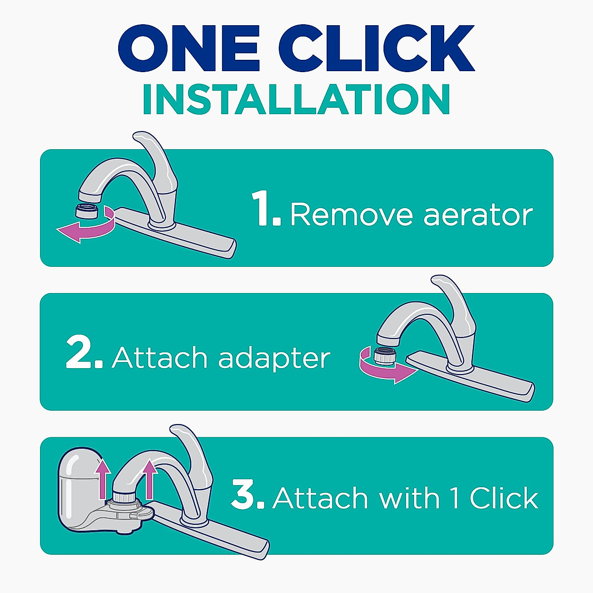 PUR PLUS Faucet Mount Water Filtration System, Chrome – Vertical Faucet Mount Water Filter for Sink – Crisp, Great-Tasting Filtered Water, FM3700