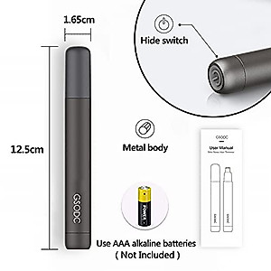 GSODC Electric Nose and Ear Hair Trimmer for Men Eyebrow Facial Hair Trimmer for Women Battery-Powered Waterproof Easy to Clean Black