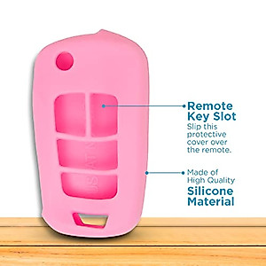 Keyless2Go Replacement for New Silicone Cover Protective Case for Select GM Flip Remote Key Fobs OHT01060512 - Pink