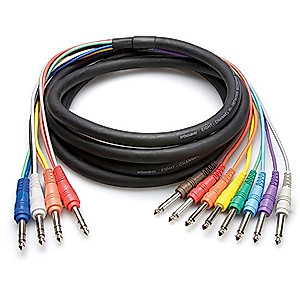 Hosa STP-802 1/4" TRS to Dual 1/4" TS Insert Snake, 2 Meters