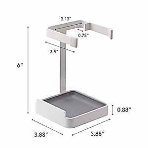 Yamazaki Home Ladle Holder-Lid Stand For Utensils In Kitchen,, Steel, Water Resistant, No Assembly Req., White