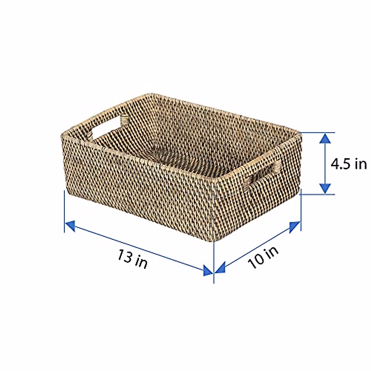 Kouboo 1060122 Laguna Rattan Shelf & Organizing Basket, Gray-Brown