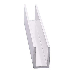 CRL Bright Anodized Frameless Shower Door Aluminum Deep U-Channel for 3/8" Thick Glass - 95 in long