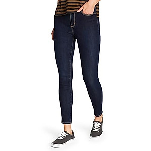Eddie Bauer Women's Revival High-Rise Slim Straight Jeans, Aged Blue, 8