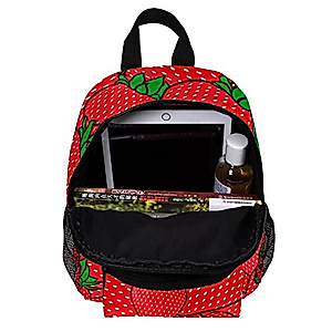 Small Travel Bag Book Bag Casual Daypack Backpacks fruit pattern strawberry
