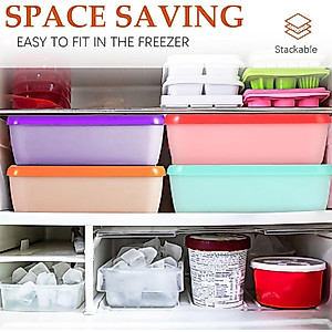 KisSealed 4 Pack Ice Cream Containers,Reusable Homemade Ice Cream Tubs,1.5 Qt Storage Freezer Ice Cream Container with Lids and Spoon for Yogurt, Sorbet, ect.