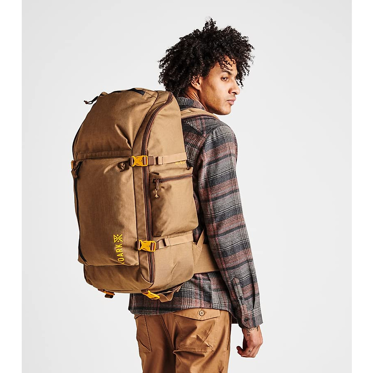 Roark 5 Day Mule 55L Backpack, Multi-Day Travel Pack with Laptop Storage, Dark Khaki