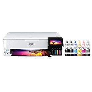 Epson EcoTank Photo ET-8550 Wireless Wide-Format All-in-One Supertank Printer with Scanner, Copier, Ethernet and 4.3-inch Color Touchscreen