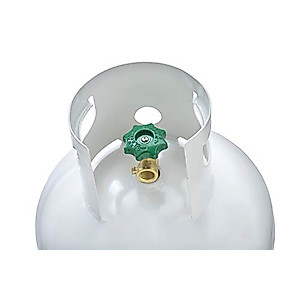 Flame King YSN100b 100-Pound Steel Propane Tank Cylinder with POL Valve and Collar, White
