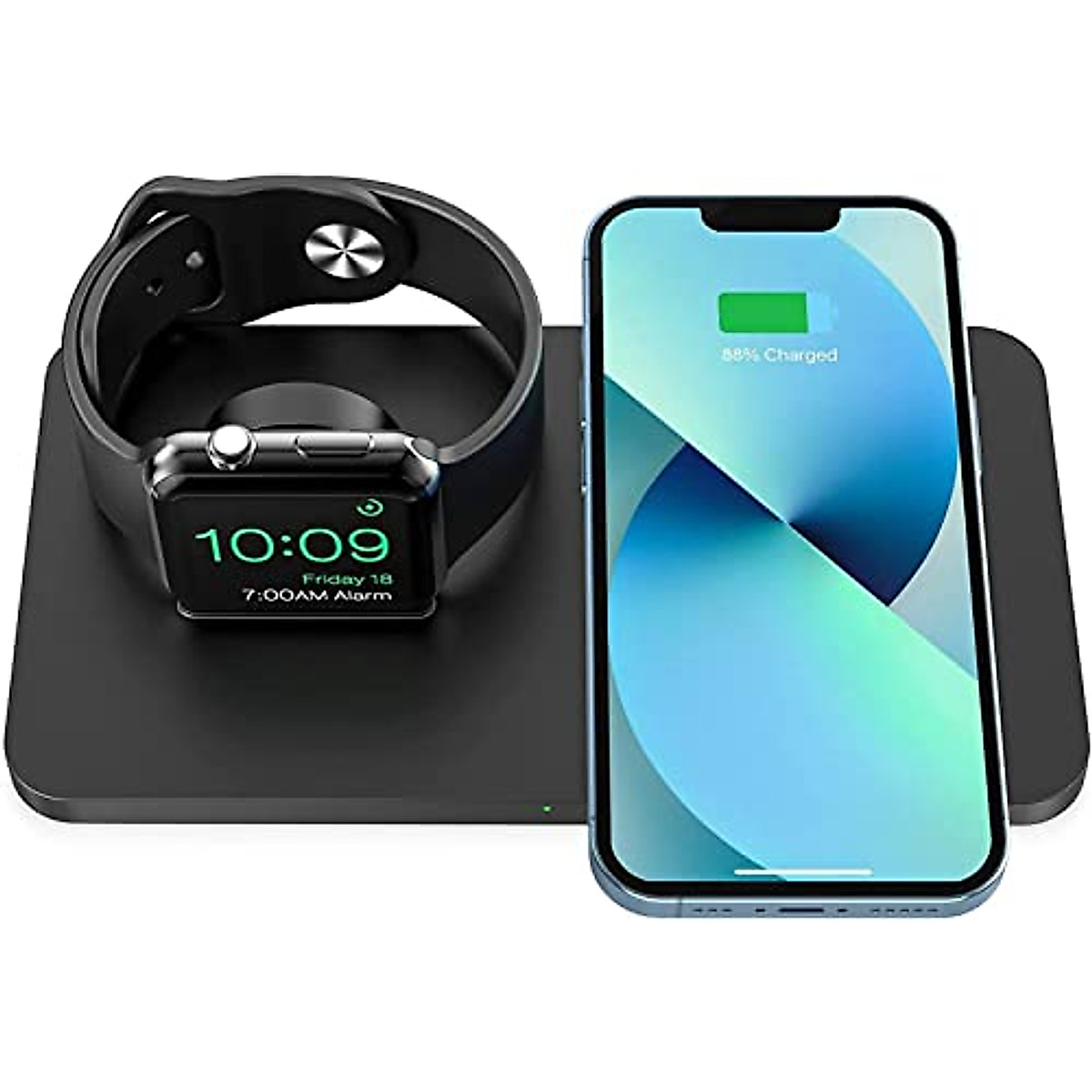 2 in 1 Wireless Charger Station, Fast Chargeur Wireless Charger Stand, Fully-Charged in 3.5H, Compatible with iPhone 8 to 14 pro, Nightstand Mode for Watch Series((No Adapter and Watch Cable)