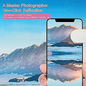 2023 Sky Mirror, Smartphone Shooting Srops, Reflection Shooting Mirror Reflection Clip Kit, Travel Photography High-Definition Lens Glass, Adjustable Mobile Camera Reflection Clip Kit (White+Black)