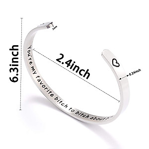 VGWON You're My Favorite B to B about B with Friendship Bracelets Sister Gift Ideas Best Friend Bracelet for Women BFF Gifts Silver