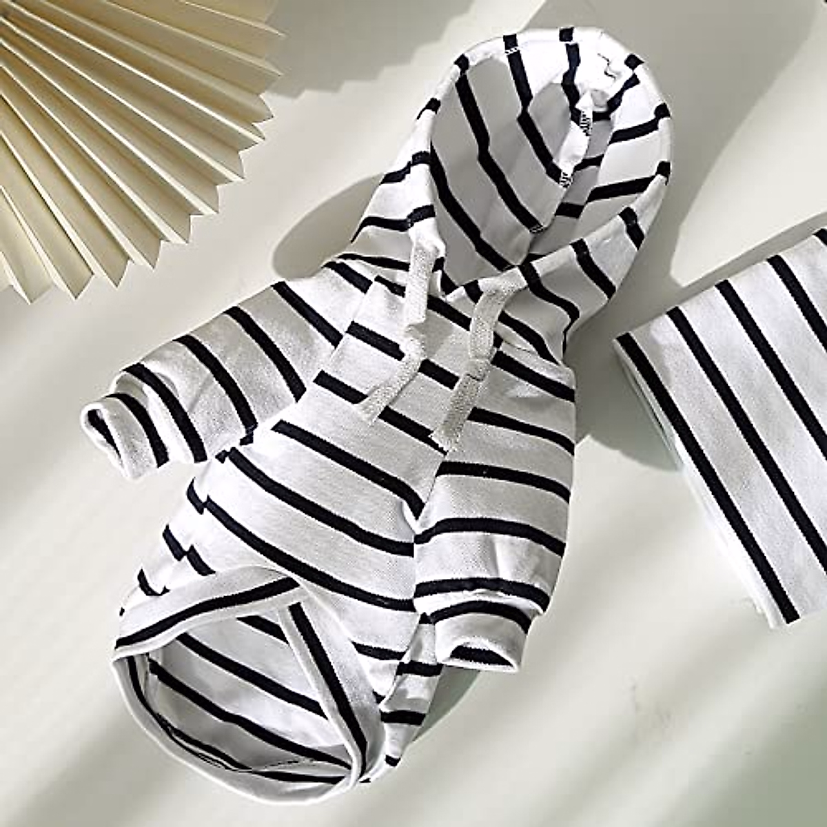 Pet Autumn and Winter Hoodies Fleece Stripe Sweatshirt Pet Cats and Dogs Warm Clothe Pet Supplies Pet Clothes Hangers and Rack (X-Large, Brown)