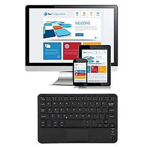ASHATA Bluetooth Keyboard,7 Inch Wireless Ultra Slim Touchpad Scissors Feet Design Bluetooth Keyboard Accurate Shut-Off Device Provides Full Access to All Ports and Functions