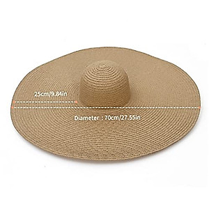 JJYGTTG Oversized for Women Wide Brim Summer Sun Hat Packable Large Paper Beach Hat (Color : D, Size : One Size)