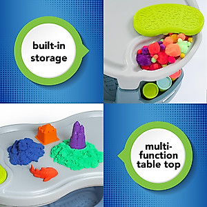 Simplay3 Kids' Sensory Table with Active Seating and Art Storage, Toddler Activity Table and Chairs Set for Ages 1-1/2 to 6, Multicolor