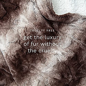 ViscoSoft Faux Fur Sherpa Luxury Blanket, Gray, Throw 50"x 60" - Cozy, Soft, Fuzzy Faux Fur Throw Blanket for Chair, Couch or Bed