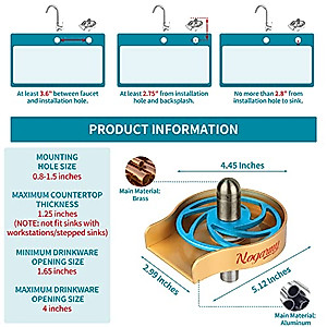 NOGARMY Glass Rinser for Kitchen Sink, Metal Cup Washer Rinser with 360° Rotating Jet, Faucet Glass Bottle Cleaner, Kitchen & Bar Sink Automatic Flushing Device