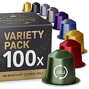 Mixed Variety Pack for Nespresso | 100 Test Winning Aluminum Capsules | 9 Distinctive Italian Flavors | 100% Nespresso Compatible Pods