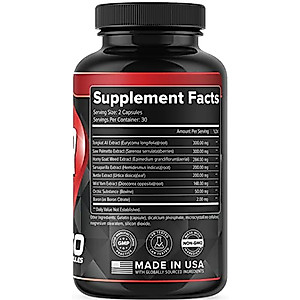 Performance Booster for Men - Enhance Energy, Endurance, Stamina, Strength, Drive & Muscle Growth - Natural Male Enhancing Supplement with Tongkat Ali, Horny Goat Weed & Saw Palmetto - 60 Capsules