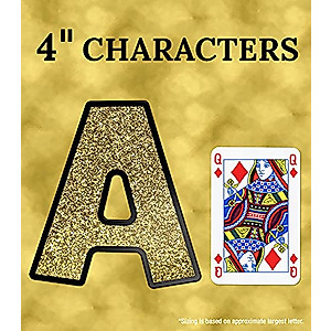 Carson Dellosa 4 In. Gold Glitter Bulletin Board Letters for Classroom, Alphabet Letters, Numbers, Punctuation & Symbol Cutouts, Gold Glitter Letters for Bulletin Board (219 pcs.)