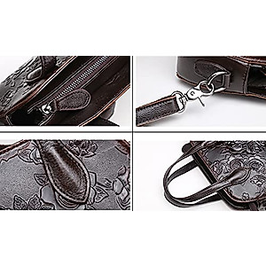 Crossbody Bag for Women Genuine Leather Top Handle Tote Purses Vintage Satchels Handbag (8899)