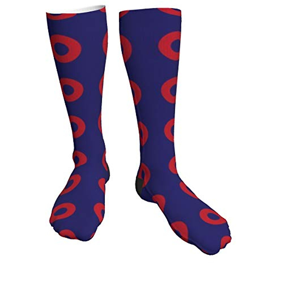 Zjblheq Socks Phish Red Donut Circles On Blue Casual Novelty Funny For Outdoor Athletic Sports Boot Running Hiking Trekking