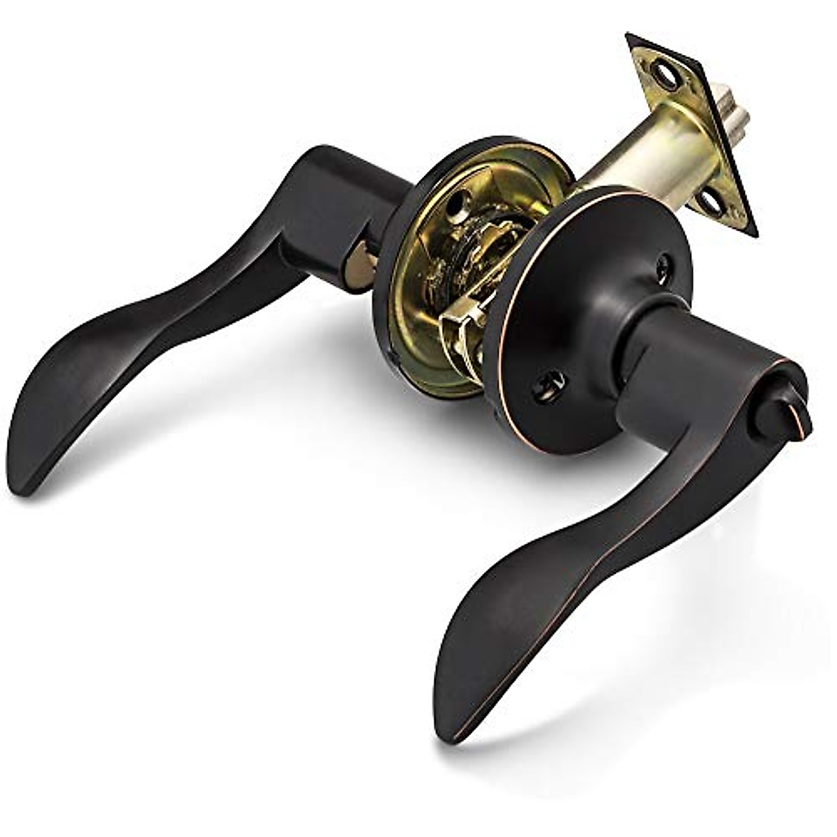 Berlin Modisch Entrance Lever Door Handle [Lock with Two Keys] for Office or Front Door with a Oil Rubbed Bronze Finish, Reversible for Right & Left Side, Entry Lever Classic Series