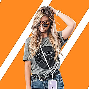 MOHOPE Universal Crossbody Phone Lanyard, Phone Lanyards for Around The Neck, Anti Loss, Soft Touch Nylon Phone Strap Crossbody with One Touch Clasp and Compatible with Most Smartphones(Silver)