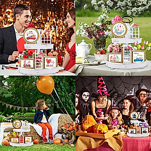 St. Patrick's Day Tiered Tray Decor St. Patrick's Day Decorations Interchangeable Decor with Wooden Frames, Arch, Ladder and 18 Cards Cards Including 36 Patterns, (36 Pattern)