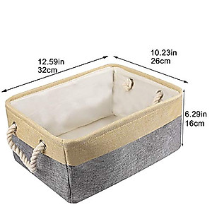 Libeder Storage Basket Cube Storage Bins,Fabric Storage Bin 3 Pack Foldable Organizer Box with Rope Handles for Organizing Shelf Closet Nursery Home
