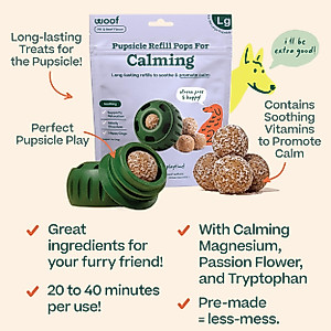 WOOF Pupsicle Refill Pops for Calming - Calming Dog Treats - Long-Lasting Refills for The Pupsicle Toy to Promote Calm - Magnesium for Dogs- Large Pops - 7 Count