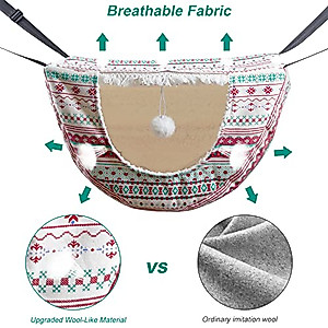 ONENIN Cat Cage Hammock,Hanging Soft Pet Bed for Kitten Ferret Rabbit Raccoon or Small Pet,Double Layer Hanging Bed for Pets,2 Level Indoor Bag for Spring/Summer/Winter (White)