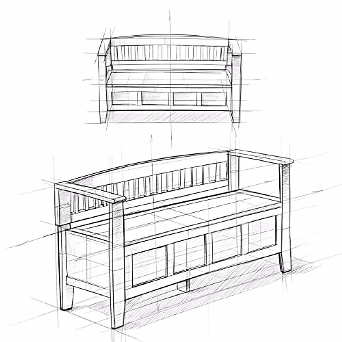 SIMPLIHOME Brooklyn SOLID WOOD 48 inch Wide Entryway Storage Bench with Safety Hinge, Multifunctional in Coffee Brown